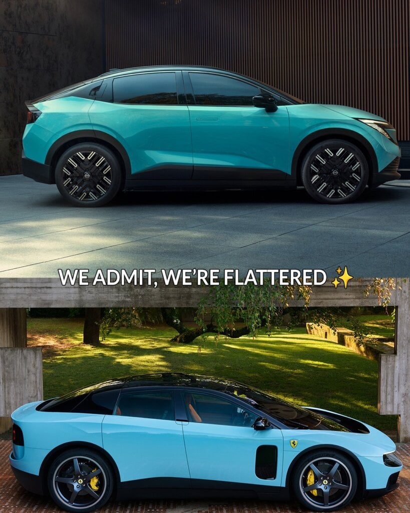 Nissan pokes fun at controversial Ferrari EV with Leaf comparison ...